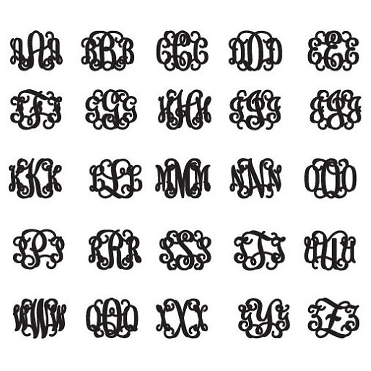 Ouslier 925 Sterling Silver Personalized Monogram Ring Custom Made with 3 Initials (Silver)