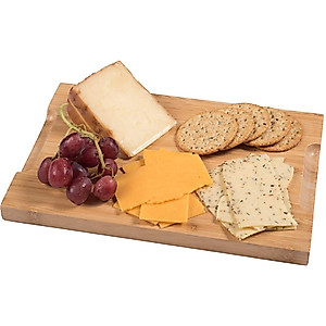 Slice Bright Bamboo Cutting Board 3-Piece Kitchen Set with Juice Groove - Wooden Chopping Boards - Serving Tray with Handles - Extra Large, Large and Medium Gift Set