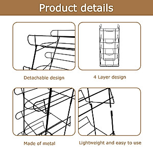 AshKiz 4 Tier Wire Countertop Hat Display Stand, Hat Display Rack, Hat Display Stand Countertop, 4 Tier Metal Wire Hat Rack for Hats Retail, Bedroom and Living Room and Entryway