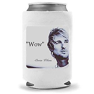 Cool Coast Products - Owen Wilson Wow Meme Beer Coolie | Funny Parody Coolers | Drink Gifts | Gag Party Huggie | White Elephant | Beer Beverage Holder | Craft Beer Gifts | Insulated Neoprene