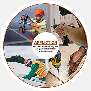 ISPINNER 500pcs 12 Sizes Aluminum Blind Rivets, Pop Rivets Assortment Kit 3/32" 1/8" 5/32" 3/16" 1/4" (Silver)