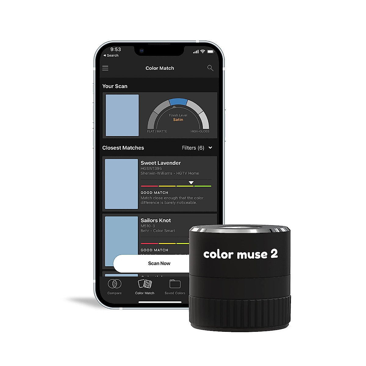 Color Muse 2 Colorimeter for Precise Paint & Sheen Matching