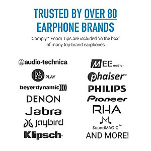 Comply Isolation Plus T-100 Memory Foam Earphone Tips for Etymotic, Klipsch, Shure, Westone & More, Noise Cancelling Soft Replacement Earbud Tips, Secure Fit (S/M/L, 3 Pairs)