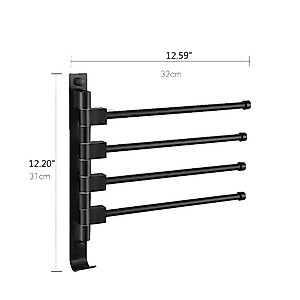 Rotating Towel Bar Hand Towel Holder Wall Mounted Storage Shelf Towel Ladder Hanger for Bathroom Kitchen Waterproof Towel Bar Holder Rack Adhesive Bathroom Replacement Bath Shelf Small Wall