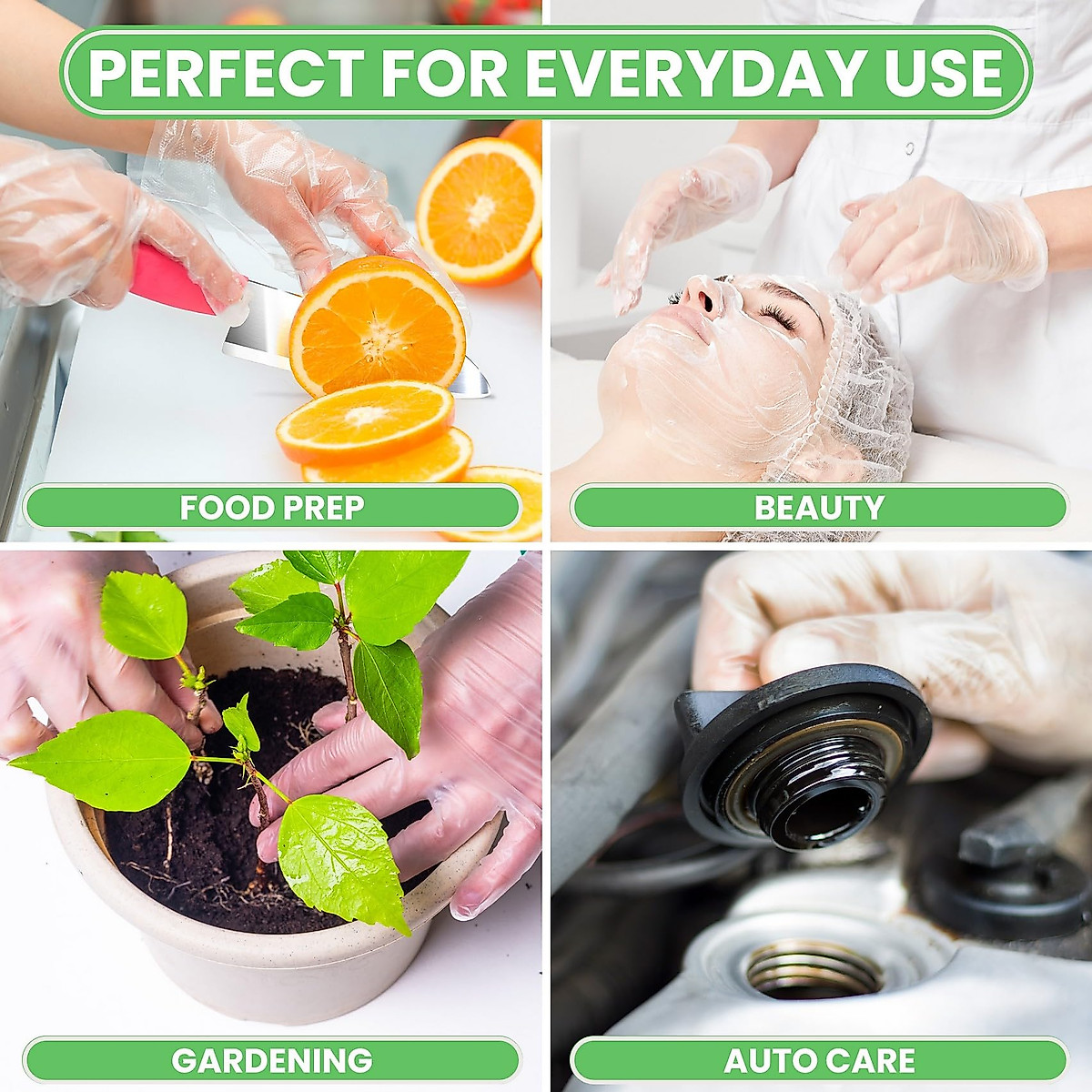 Keppi 600pcs Plastic Gloves | BPA & Latex Free | Perfect Food Handling Gloves | Food Safe Disposable Gloves for Cooking | Bulk Food Safe Gloves | One Size Great Fit