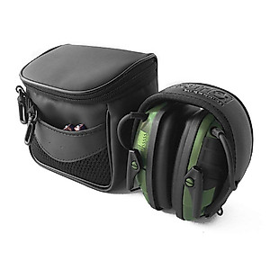 FitSand Soft Bag Compatible for Howard Leight Impact Sport OD Electric Earmuff, Includes Accessories - Safety Ear Muffs Bag Case