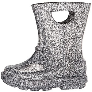 UGG T DRIZLITA Rain Boot, Glitter Grey, 11 US Unisex Little Kid