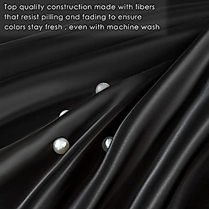 Koreyoshi 4 Pcs Satin Sheets - Luxury Silk Silky Super Soft Extra deep Pocket King Sheet Sets - Wrinkle & Fade Free - Fitted Sheet, Flat Sheet, Pillow Cases (Black, California King)