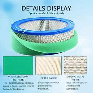 394018 Air Filter For Briggs & Stratton 392642 394018S 271271 272490 5050H 5050B 4135 421400 402400 Vanguard V-Twin 12.5-21hp Engine