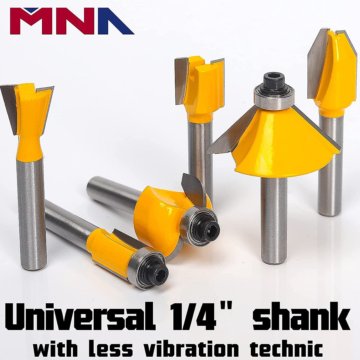 MNA Router Bit Set 25 Pieces 1/4 Inch, European Edition Router Bits Kit, Traditional Woodworking Tools, Aluminium Case