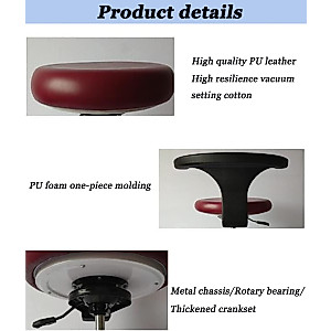 GUNEL Medical Dental Rolling Stool with Backrest, Ergonomic Dentist Chair Lab Seats Adjustable 360 Degree Swivel PU Leather Lift Chair Assistant Stool Chair (Color : Red)