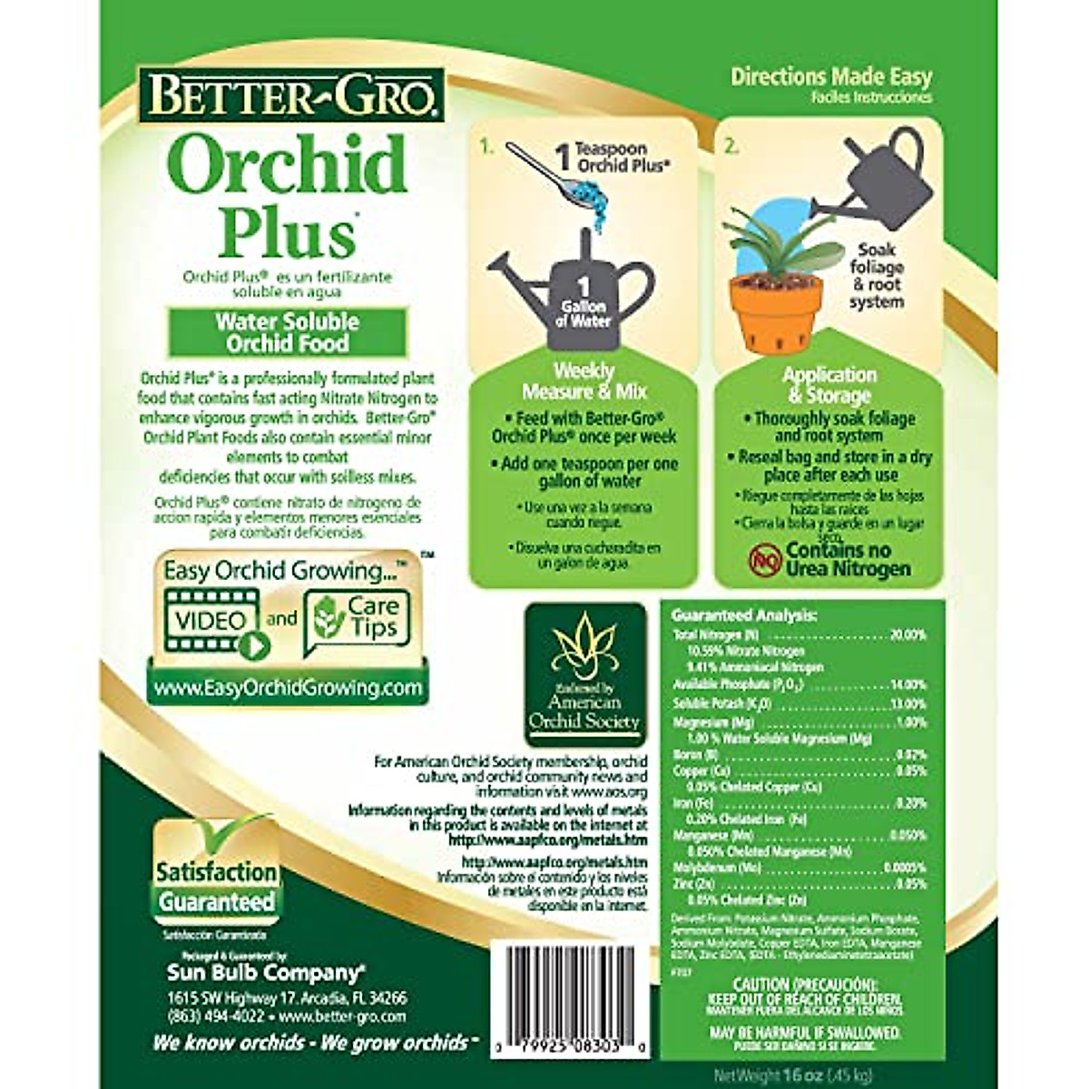 Sun Bulb Company 8303 Better Gro Orchid Plus, 16-Ounce