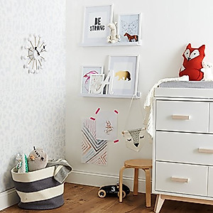 Babyletto Scoot 3-Drawer Changer Dresser with Removable Changing Tray in White and Washed Natural, Greenguard Gold Certified