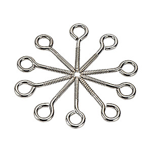 HOME MASTER HARDWARE Stainless Steel Eye Hooks, 10 Pack, Heavy Duty, Rust Resistant, 4.25 Inch, Indoor Outdoor Use