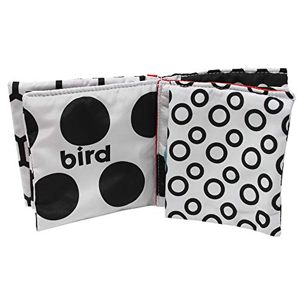 Sassy Peek-a-Boo Activity Book with Attachable Link for On-The-Go Travel | Black & White | for Ages Newborn and Up