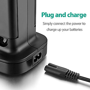 OBVIS for Xbox 360 Controller 2 Pack Rechargeable Battery Kit with Dual Charging Station Dock Charger Stand Base