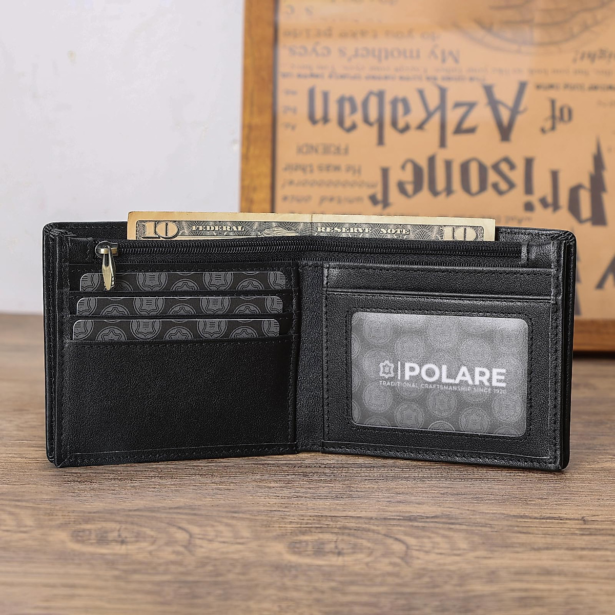 Polare RFID Blocking Napa Leather Bifold Wallet For Men With Gift Box (Large)