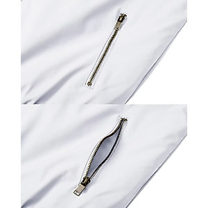 KEFITEVD Bomber Jackets for Men with Zipper Pockets Winter Fall Jackets Outdoor Casual Parka Jacket Puffer Jacket Windproof Sportswear Jackets