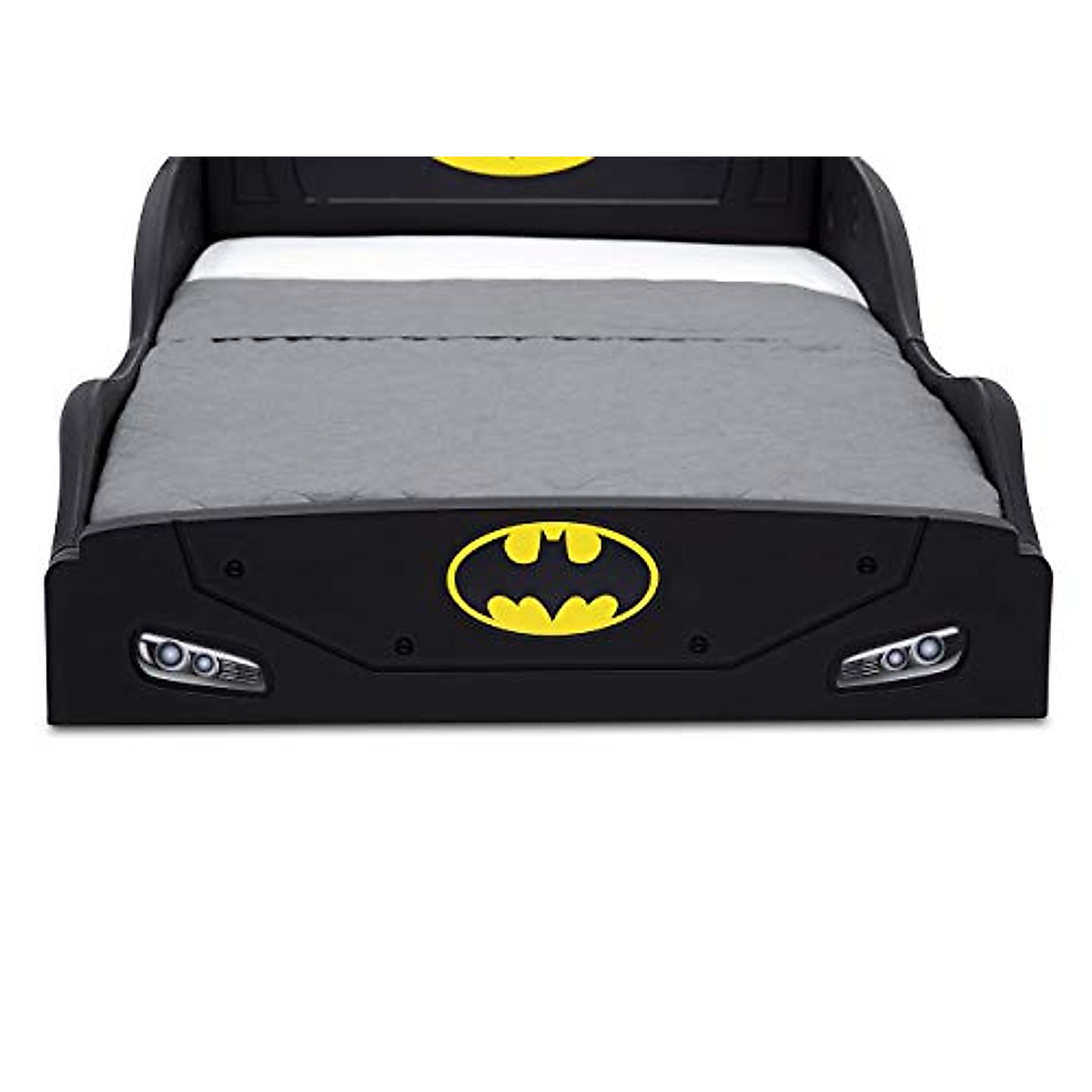 DC Comics Batman Batmobile Car Deluxe Toddler Bed with Attached Guardrails