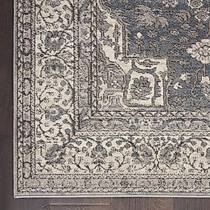 Nourison Concerto Vintage Grey/Ivory 8'10" x 11'10" Area -Rug, Easy -Cleaning, Non Shedding, Bed Room, Living Room, Dining Room, Kitchen (9x12)