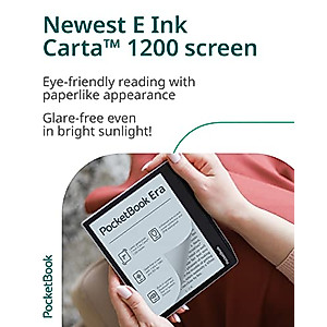 PocketBook Era E-Reader, Stardust Silver, 16GB | 7ʺ Glare-Free & Eye-Friendly Touch-Screen with E -Ink Technology | Waterproof | Text-to-Speech, Audio- & E-Book Reader | SMARTlight & Built-in Speaker