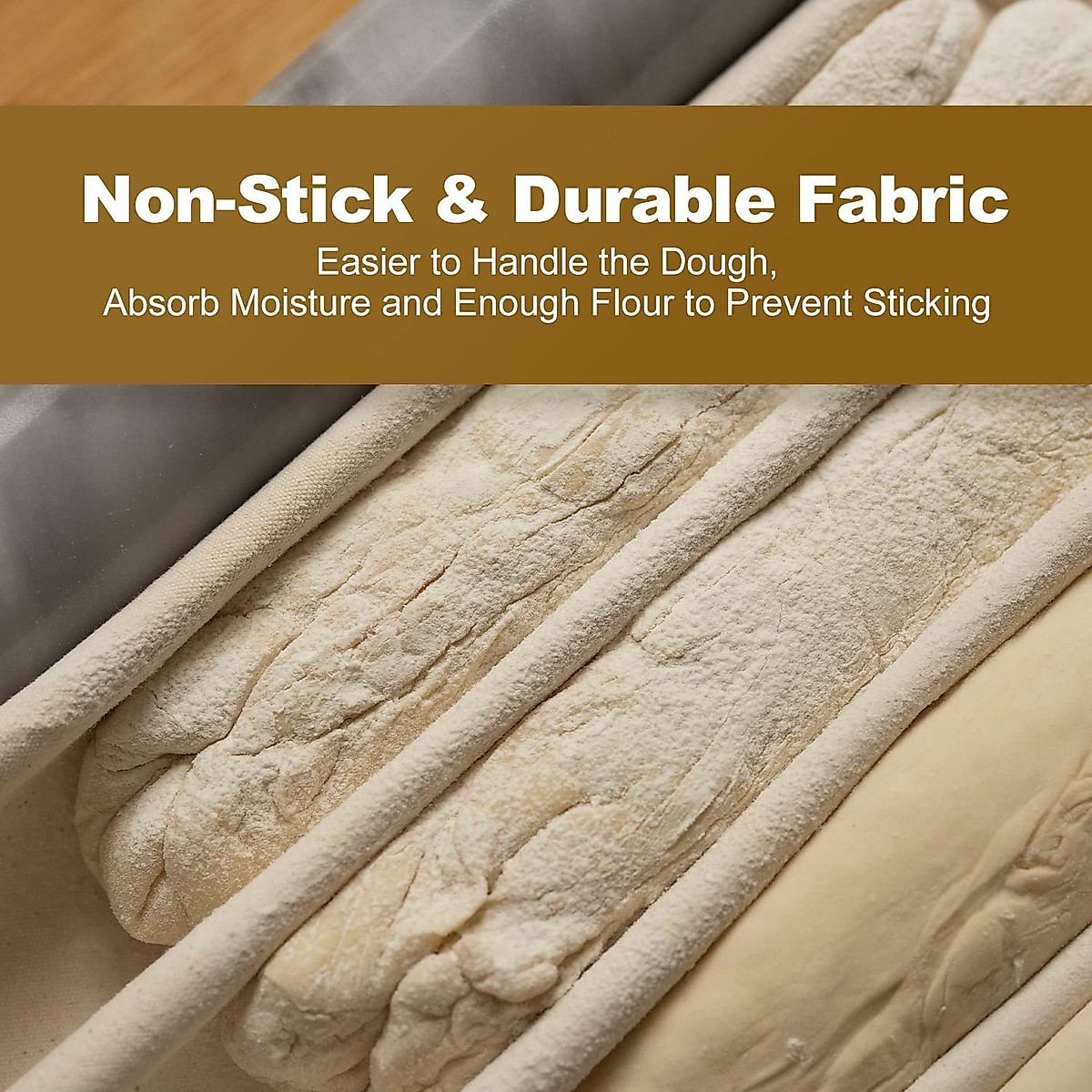 Professional Bakers Couche Extra Large 35 x 26 Inch,100% Natural Flax Linen Pastry Proofing Cloth for Bread Dough Baking,Non-Stick Heavy Baking Bread Cloth for Baguettes,Loaves,Ciabatta