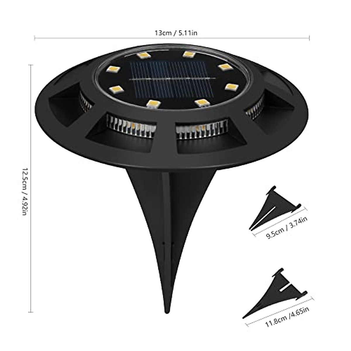 Suranew Solar Ground Lights, LED Solar Garden Lights,Outdoor Garden Waterproof Bright in-Ground Lights, Landscape Lights for Pathway,Yard,Deck,Lawn,Patio,Walkway