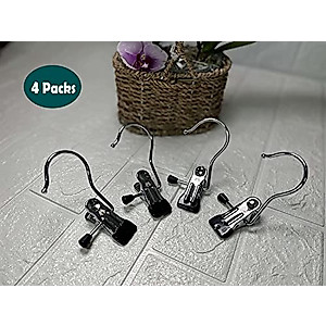 HAIZLUOP Boot Hangers for Closet, Boot Clips Hooks for Hanging Boots, Metal Hanger Clips, Chrome, 4 Pack