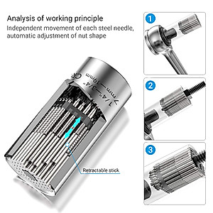 MIMIVIVA Super Universal Socket Tools Gifts for Men, Grip Socket Set Fits Standard 1/4'' - 3/4'', 7mm-19mm Universal Socket Wrench Tool Sets with Power Drill Adapter, Father's Day Gifts for Dad
