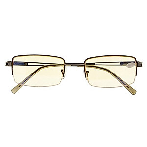CessBlu Blue Light Filter Glasses for Computer Screen Reading Women Men Half-rim Reader(Gunmetal)+2.25