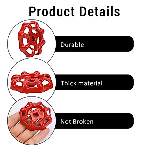 Mozeat Lens 2 Pack Outside Faucet Handles Replacement Faucet Round Wheel Handle Square Stem Hole Hose Bib Handle Cast Iron Water Spigot Handle 9/32inch x 9/32inch (7mm x 7mm)