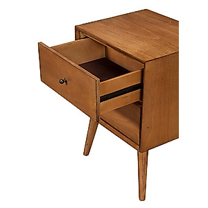Alpine Furniture Flynn Nightstand, 18" W x 15" D x 26" H, Acorn