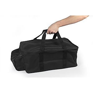 Camco Grill-Stow N Go 125 Portable Propane Gas Grill with Push Button Igniter, Temperature Gauge, and Storage Bag for RV, Tailgating, and Camping