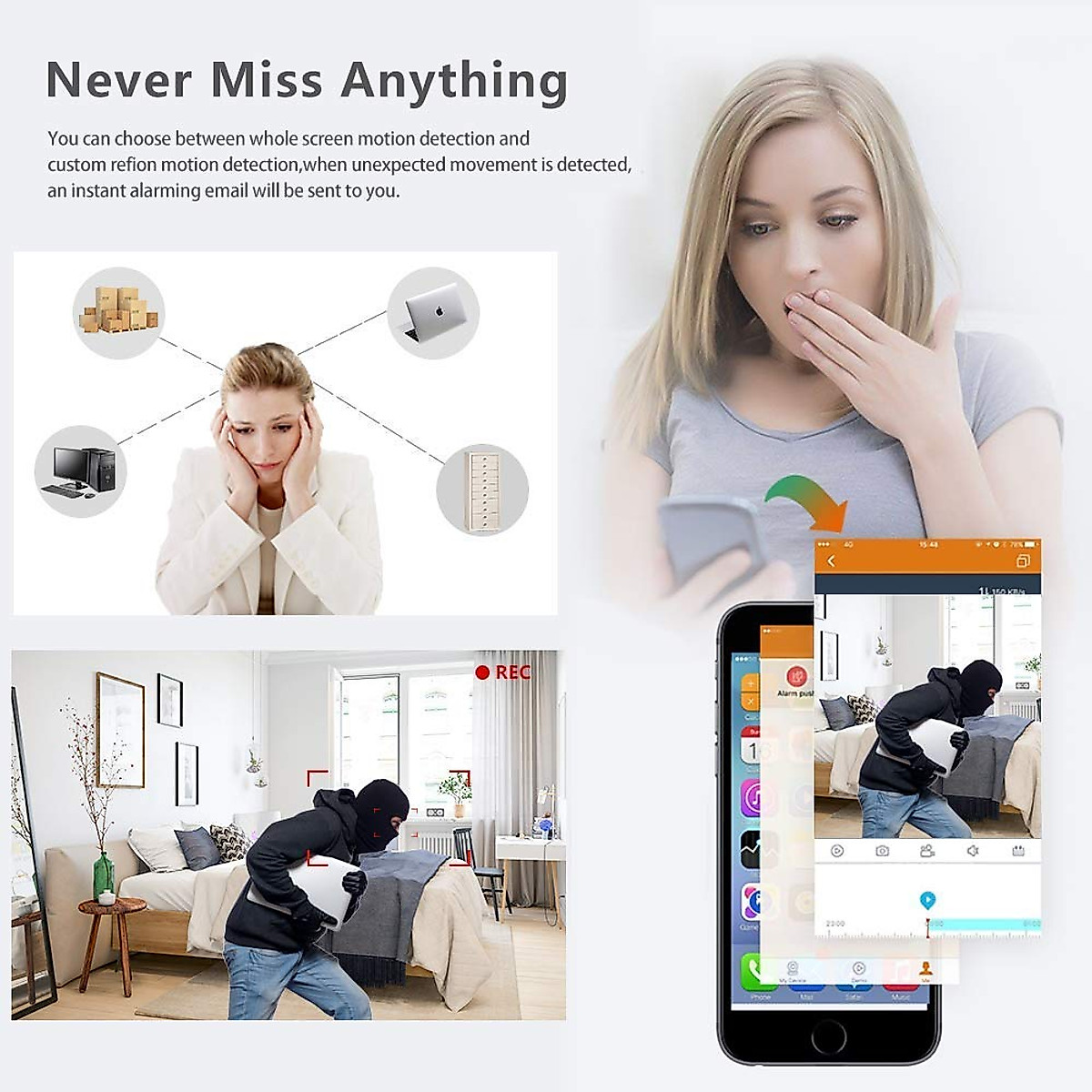 Hikvision IP Camera DS-2CD2347G2-LU 4mm Lens IP Camera,PoE Camera Outdoor Indoor Fixed Turret Network Camera,Micro SD Card Slot Built-in mic H.265+ Waterproof English Version International