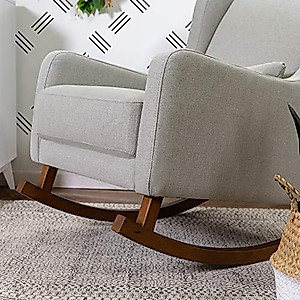 Babyletto Kai Rocker in Performance Grey Eco-Twill, Water Repellent & Stain Resistant, Greenguard Gold and CertiPUR-US Certified