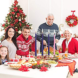 Perkisboby 4Pack Christmas Advent Taper Candle, 8 Hour Burn, Unscented, 10 Inch Dripless Taper Candles for Christmas, Party, Church, Celebration, Home Décor - 3 Purple & 1 Pink