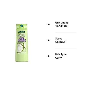 Garnier Hair Care Fructis Triple Nutrition Curl Nourish Shampoo, 12.5 Fluid (Packaging May Vary)
