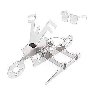 Hovico Portable Chicken Stand Beer American Motorcycle BBQ Stainless Steel Rack, Portable Beer Butt Chicken Stand, Beer Chicken Roaster, BBQ Chicken Rack for Outdoor Grills