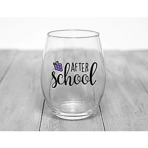 Before School After School Teacher Mug and Teacher Wine Glass Set – Funny Principal Gifts – Coffee Mug and Stemless Wine Glass for Teacher Appreciation and Professor – Because Students