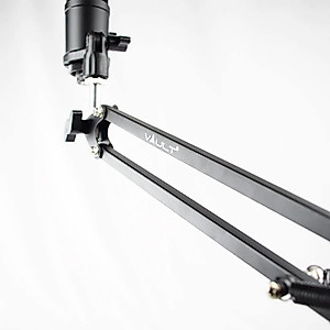 Vault MS126-1 Microphone Boom Scissor Extendable Arm Stand for Dynamic and Condenser Microphone with Mic Clip Holder & Table Mounting Clamp