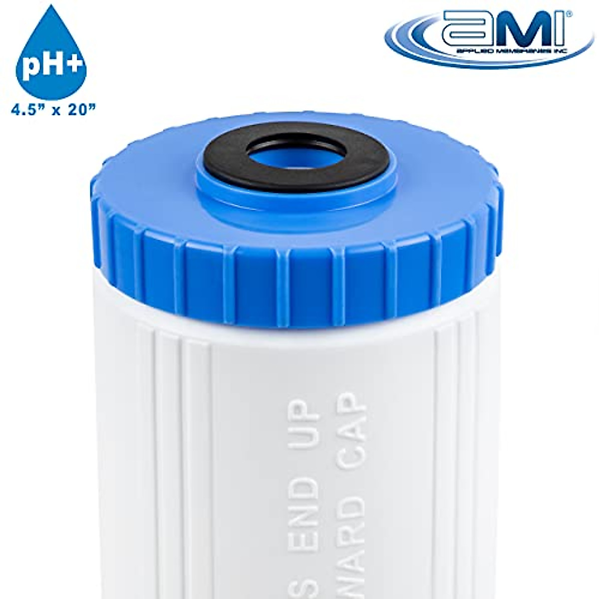 APPLIED MEMBRANES INC pH Neutralization Water Filter Cartridge | Calcite Filter to Raise Alkalinity of Low pH Water | 4.5"x20" Filter Fits 20” Filter Housing | H-F4220CALCITE (4.5" x 20")