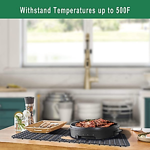 GUUKIN Sink Protectors for Kitchen Sink, 26''x 14'' Silicone Kitchen Sink Mat Grid for Bottom of Farmhouse Stainless Steel Porcelain Sink with Rear Drain (Grey)