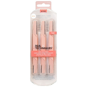 Real Techniques Face and Brow Razors, Dual Ended, Exfoliating Dermaplaning, Women's Face Razor, Multipurpose Facial Razors, Precision Trimming for Peach Fuzz, Dermablading, Multiuse, 3 Piece Set