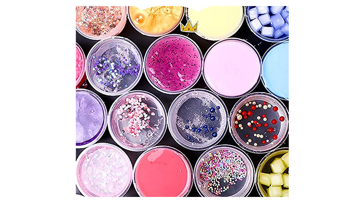 Kbraveo 80-Pack Slim Storage Containers for DIY Crafts and Slime