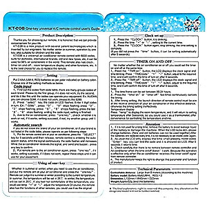 KT-E08 Universal Remote for All Major Brands of Mini Split AC