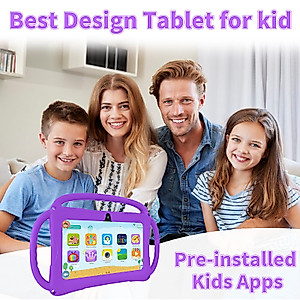 Kids Tablet, 7 inch Tablet for Kids 6GB(2+4) RAM 32GB ROM Android Toddler Tablet with Bluetooth, WiFi, GMS, Parental Control, Dual Camera, Shockproof Case, Educational, Games with Google Kids Space