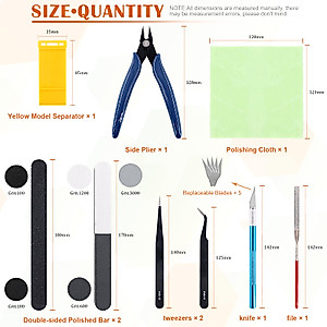 Rustark 10Pcs Model Tools Craft Set Modeler Building Kit for Gundam Basic Model Assembling, Building and Repairing