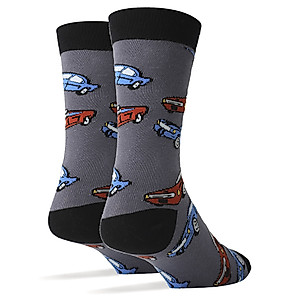 Oooh Yeah Men's Novelty Time to Travel Crew Socks, Fun Funny Transport Sport Car Crazy Cool Casual Dress 10-13 Size socks