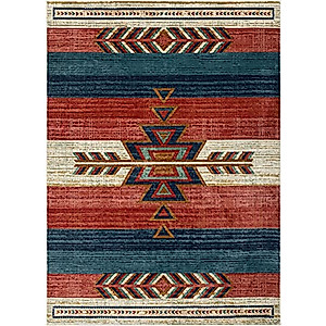 Well Woven Dustin Crimson Southwestern Medallion 5'3" x 7'3" Area Rug