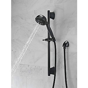DELTA FAUCET 51559-BL H2Okinetic Slide Bar Hand Shower Handshower, Matte Black
